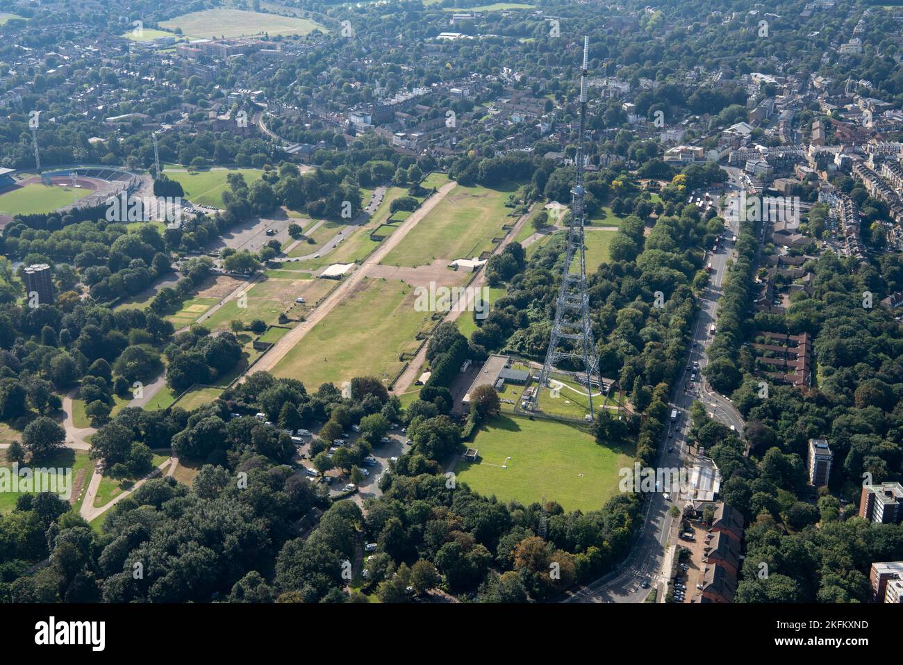 Site of The Crystal Palace, which was destroyed by fire in 1936, and ...