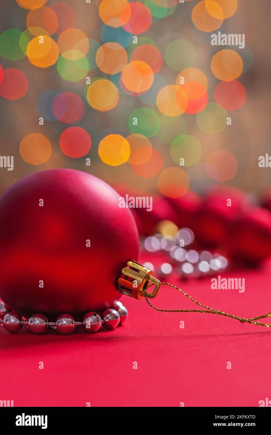 Big red christmas ball decoration hi-res stock photography and images ...