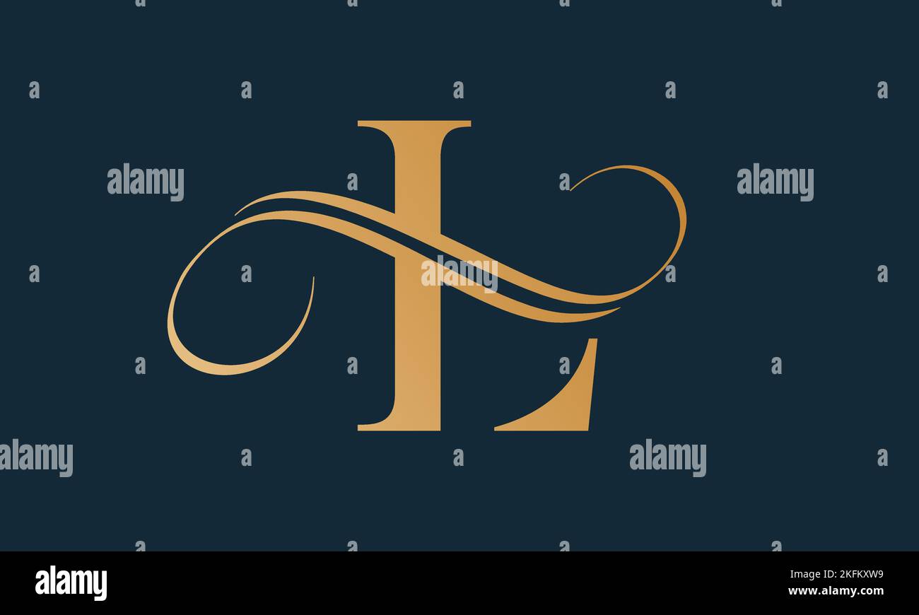 Luxury letter l logo template in gold color. Modern trendy initial ...