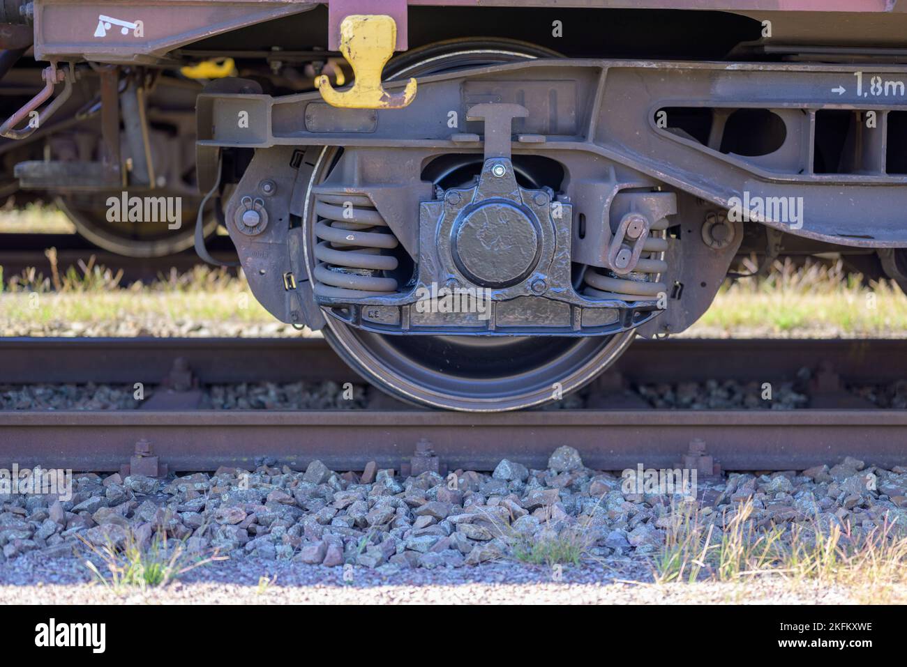 Close up of a wheel of an old train or wagon Stock Photo - Alamy