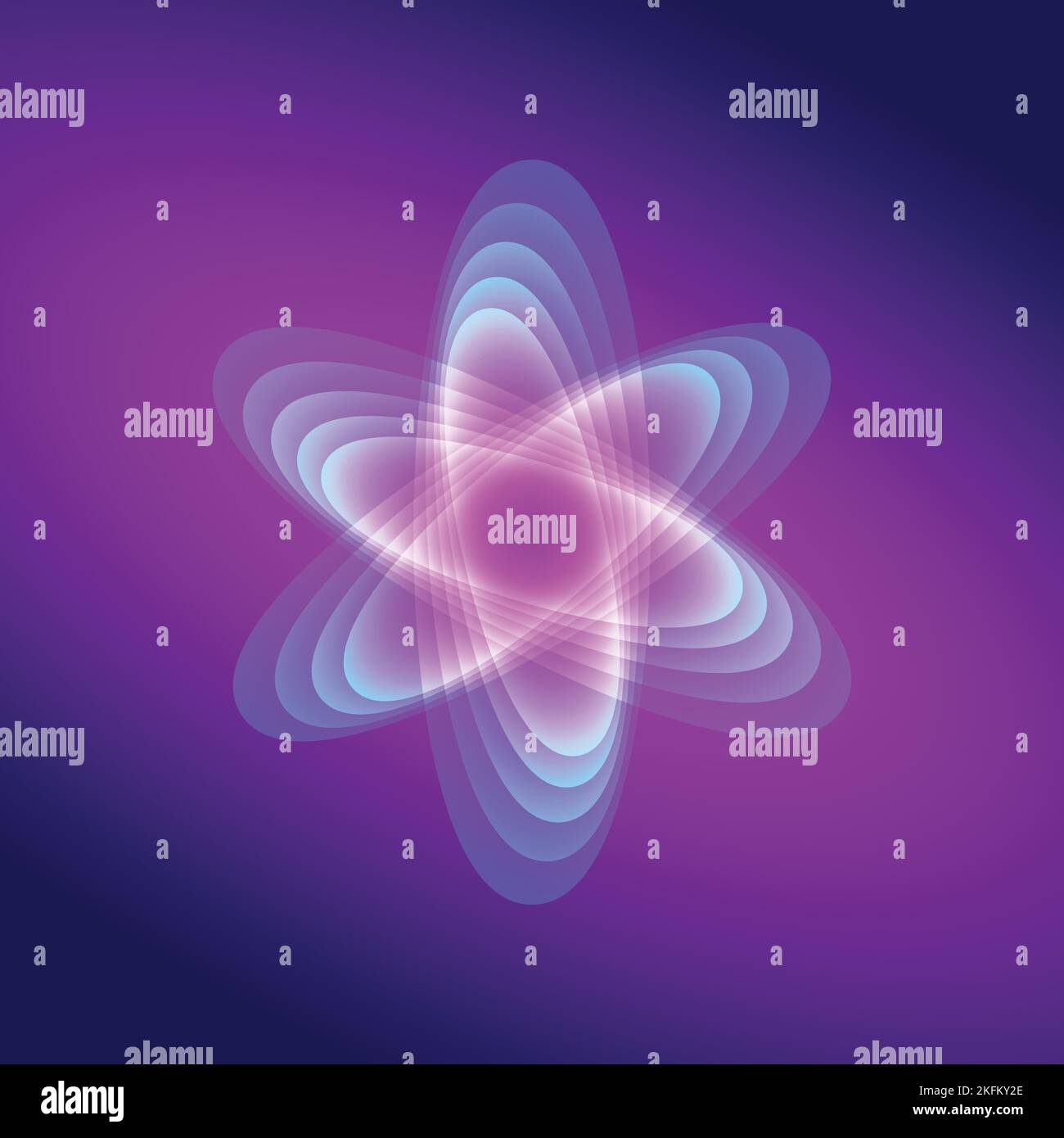 Overlapping elliptical elements that makes abstract glowing shape ...