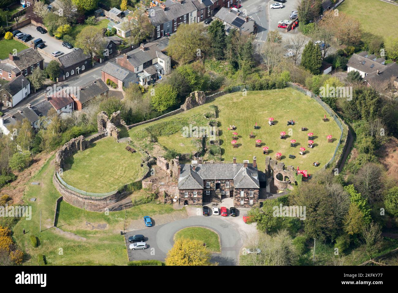 Halton Castle, a ruined shell keep castle on the site of an earlier ...