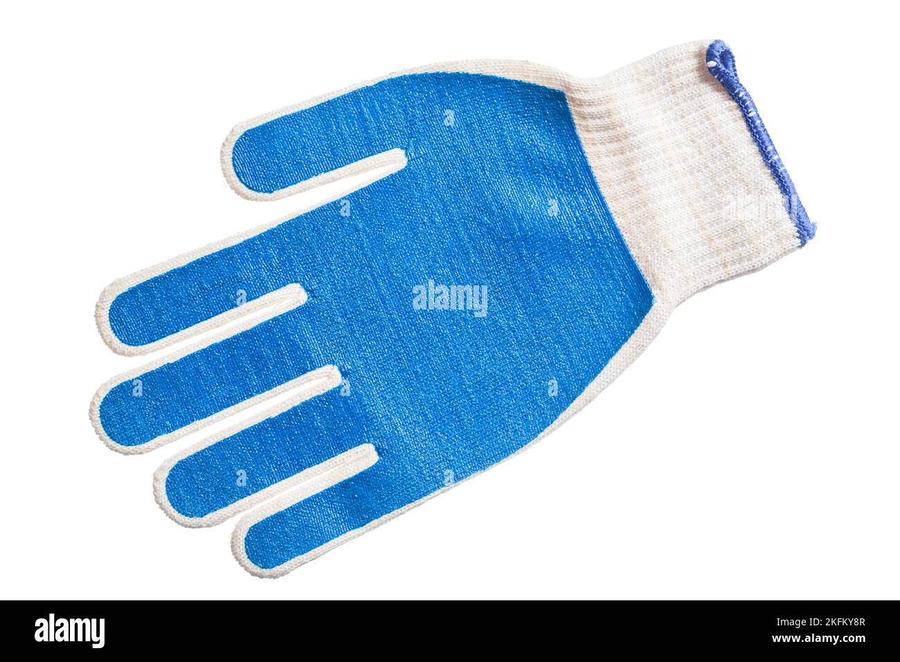Blue working gloves isolated on white Stock Photo - Alamy