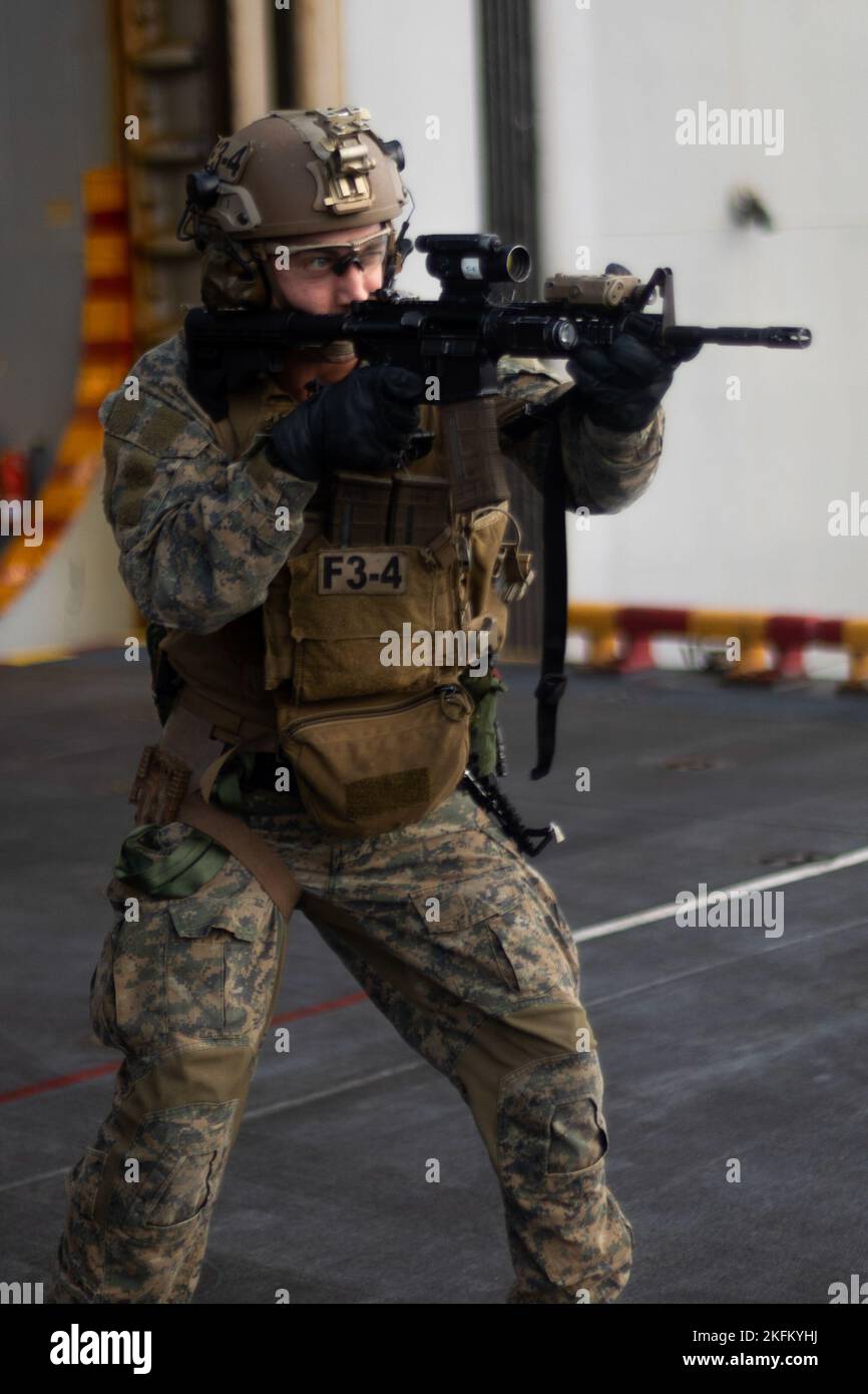 U.S. Navy hospital corpsman with the Maritime Raid Force, 31st Marine ...