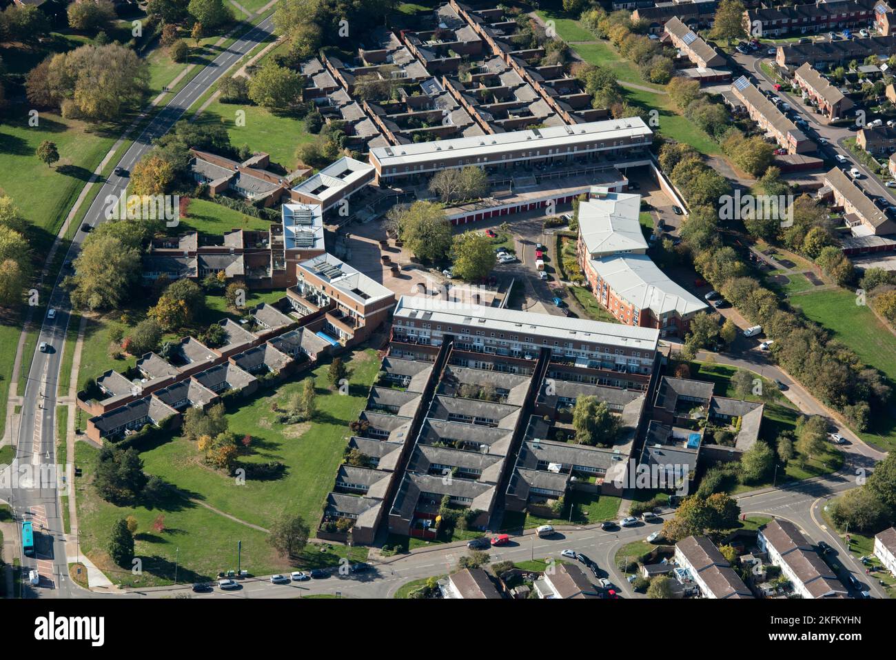 Bishopsfield, aka the Kasbah, an award winning housing estate in Harlow, Essex, 2018 Stock Photo ...