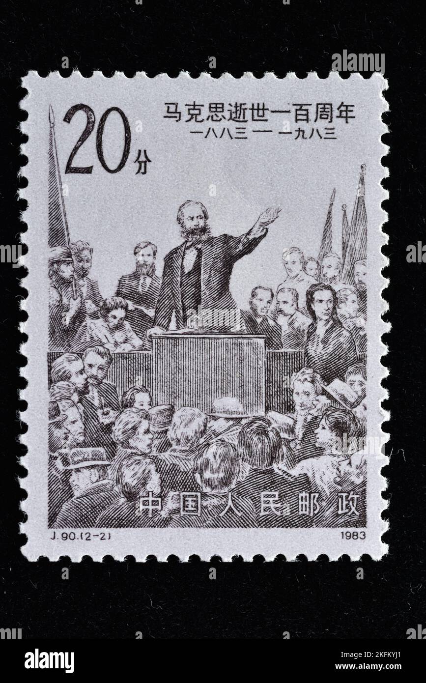 CHINA - CIRCA 1983: A stamps printed in China shows Centenary of Death ...