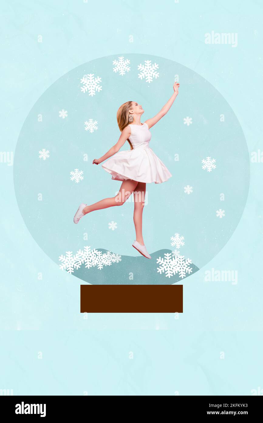 Creative photo 3d collage artwork poster picture of pretty lady inside ...