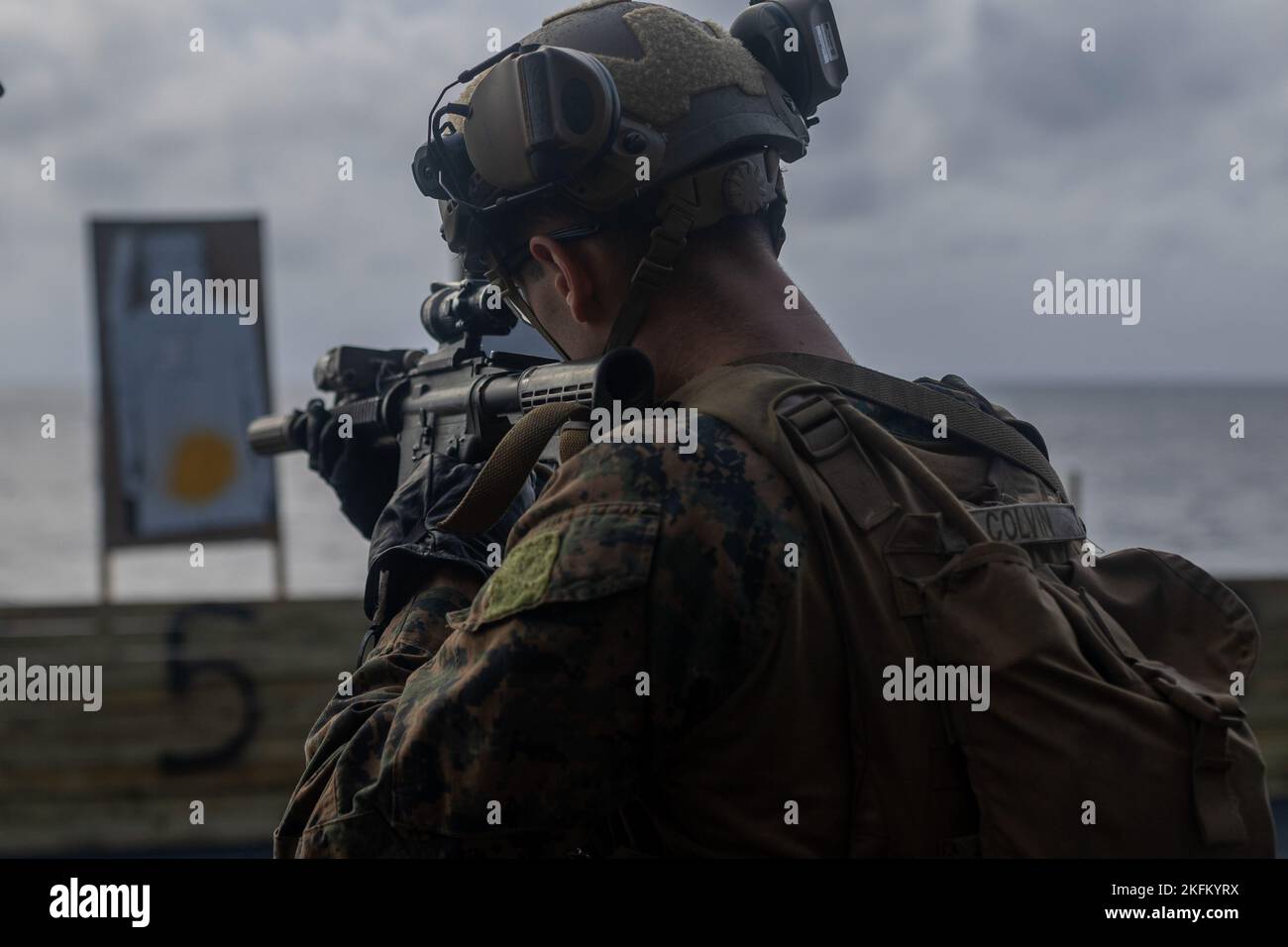U.S. Marine Corps Cpl Adam Colvin, an assaultman with Battalion Landing ...