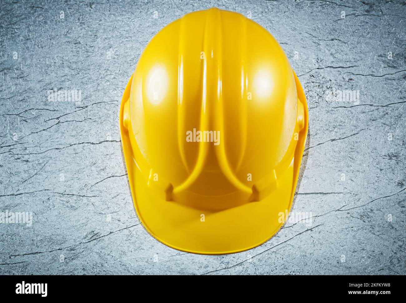 Building helmet on metallic background construction concept Stock Photo ...
