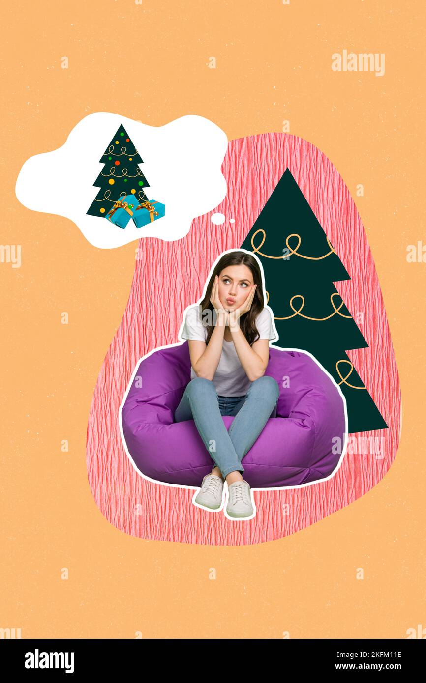 Creative photo 3d collage artwork postcard poster picture of minded ...