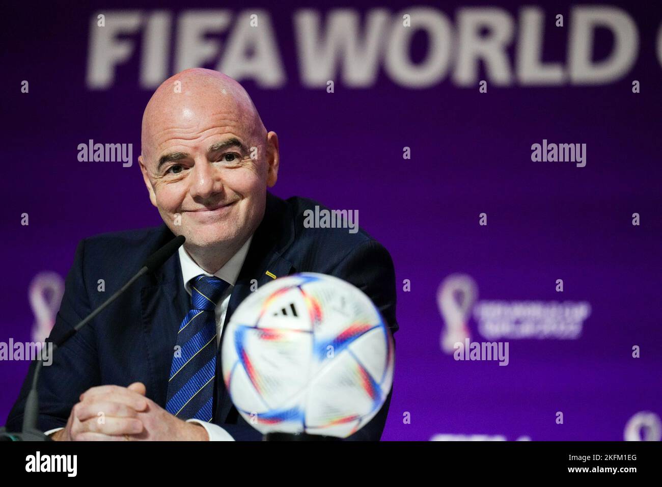 FIFA President Gianni Infantino during a press conference at the Main ...