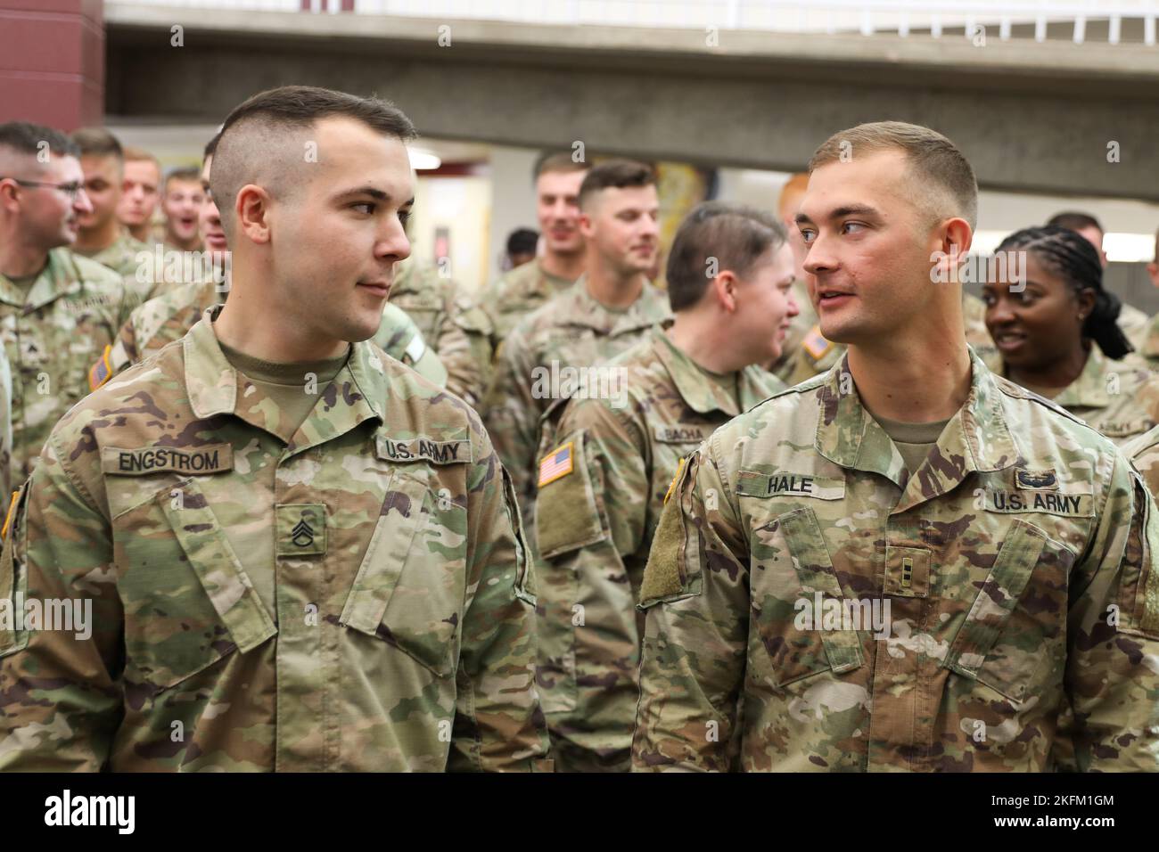 U.S. Army Staff Sgt. Eric Engstrom (left), Motor Sergeant, and U.S ...