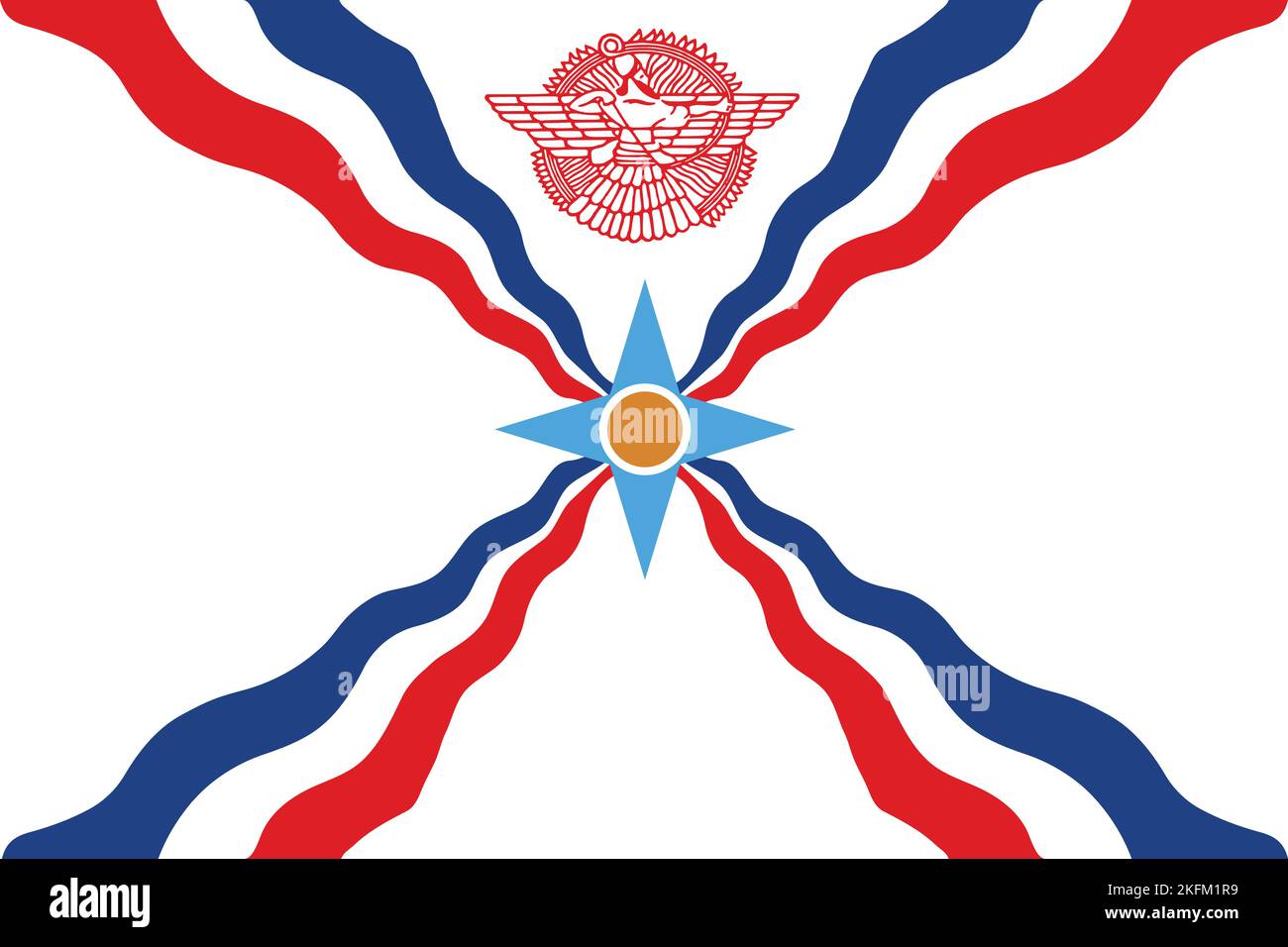 Simple flag of Assyria. Correct size, proportion, colors Stock Vector ...