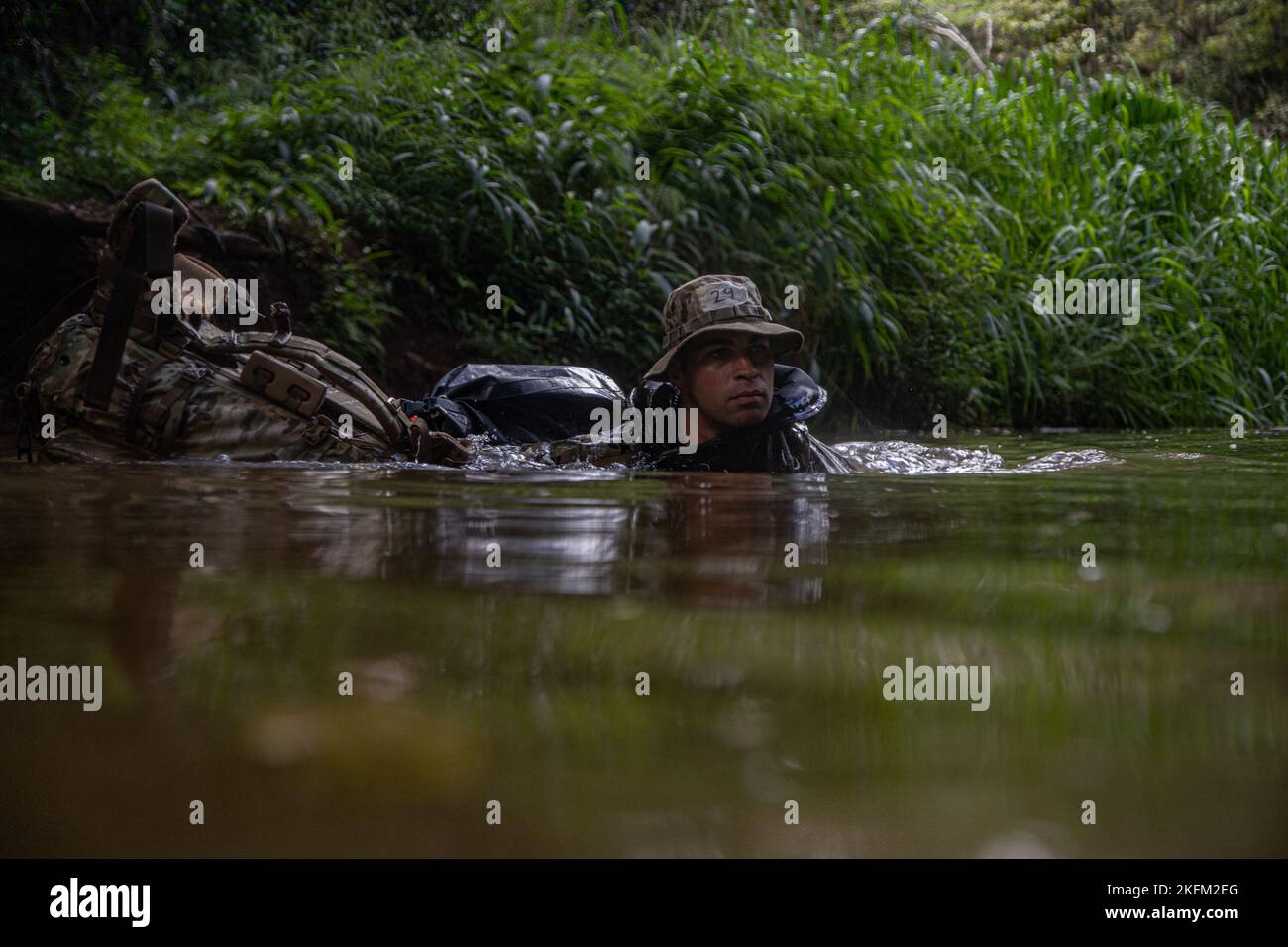 U.S. Army Soldiers participating in Jungle School perform waterborne ...