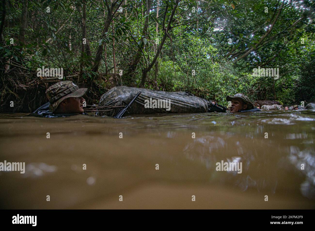 U.S. Army Soldiers participating in Jungle School perform waterborne ...