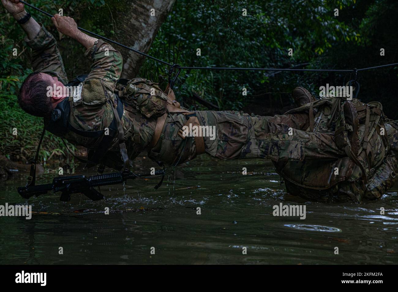 U.S. Army Soldiers participating in Jungle School perform waterborne ...