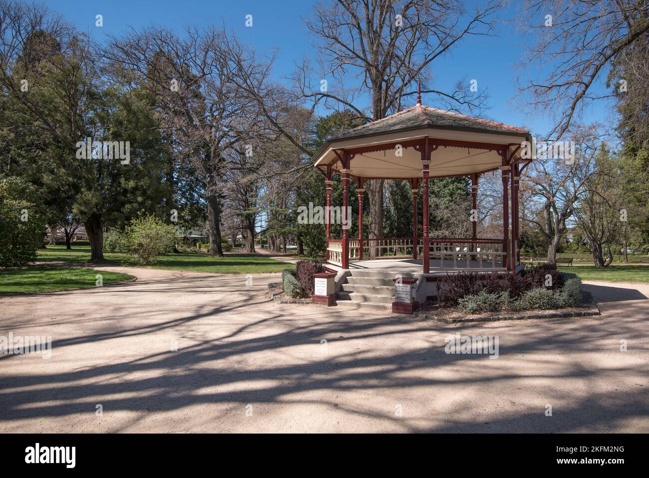 The bandstand rotunda in Cook Park in the town of Orange, New South ...
