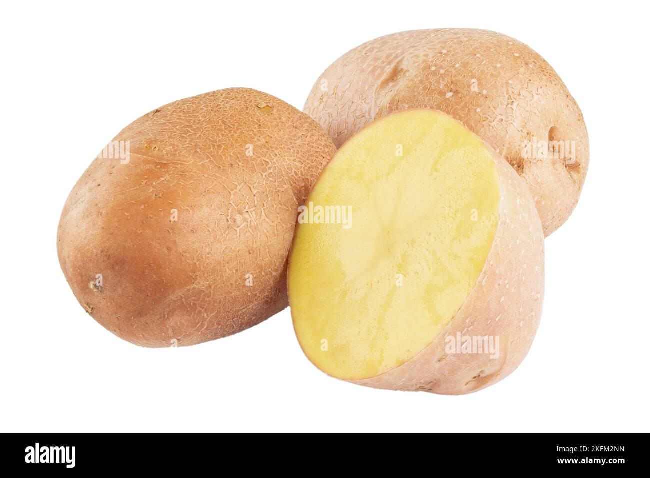 Raw potatoes isolated on white background. File contains clipping path ...