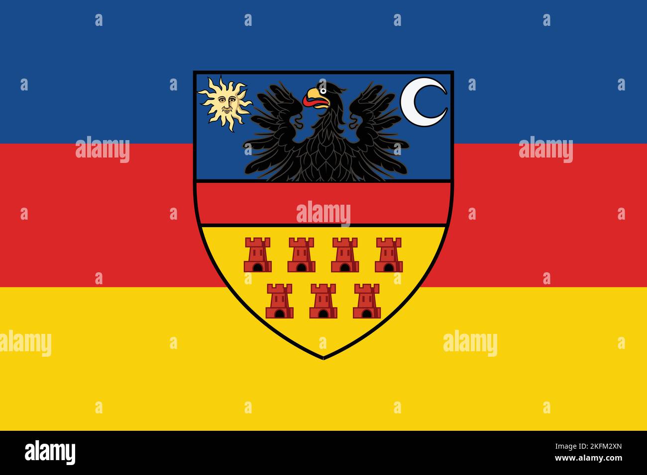 Simple flag of Transylvania. Correct size, proportion, colors Stock ...