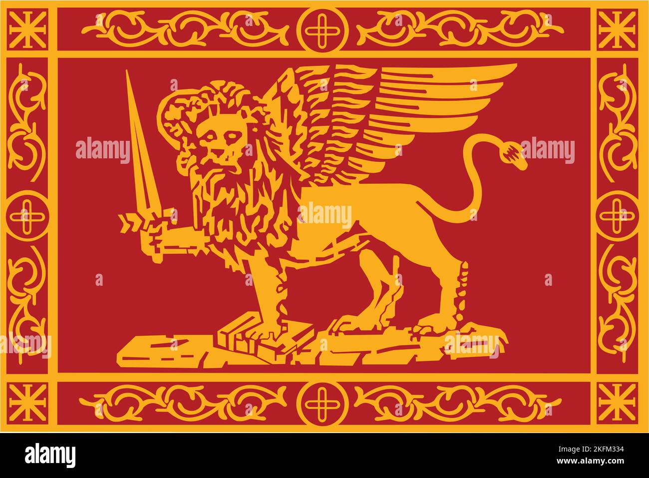 Simple flag of Venice. Correct size, proportion, colors Stock Vector ...