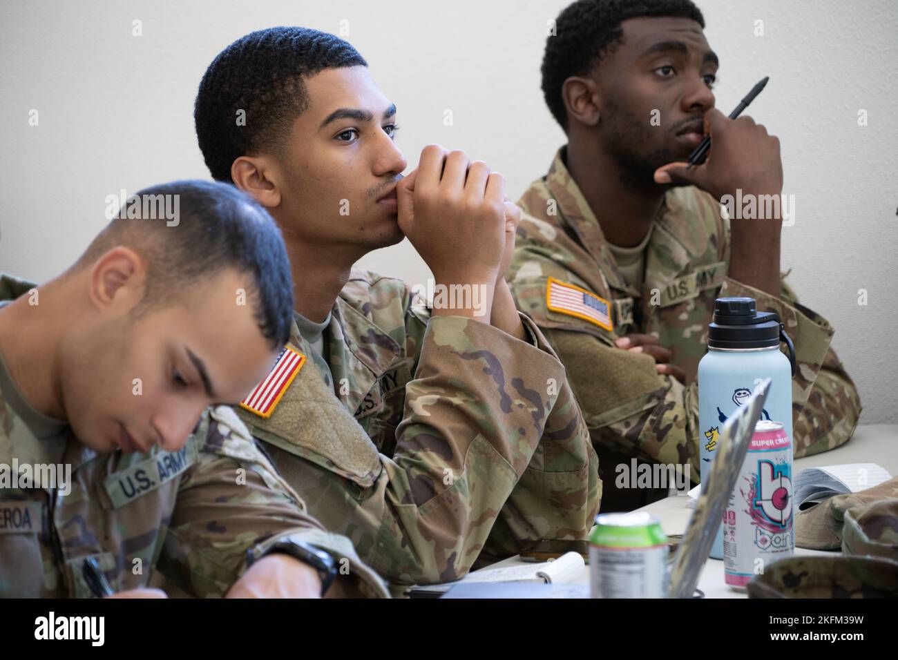 U.S. Army Soldiers with the 369th Sustainment Brigade attend a job ...