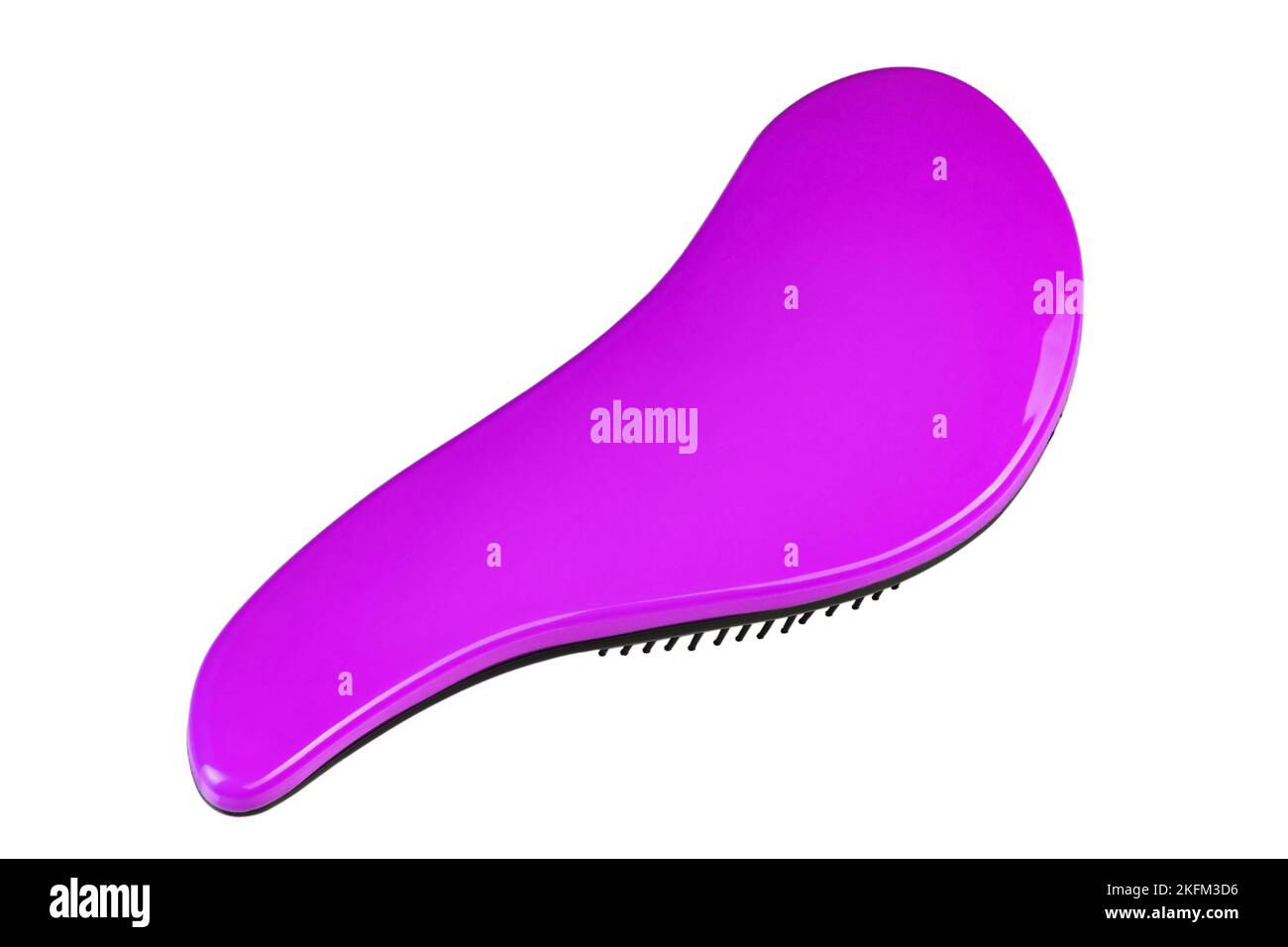 Pink hair brush isolated on white background. Personal grooming ...