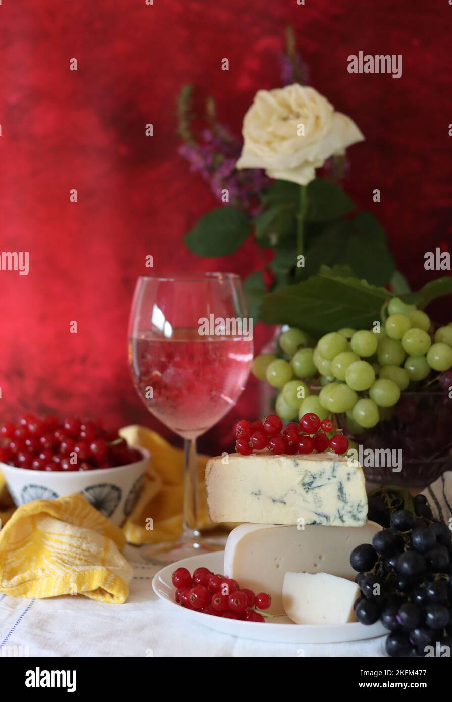 Still life with French cheese. Soft cheese close up photo. French ...