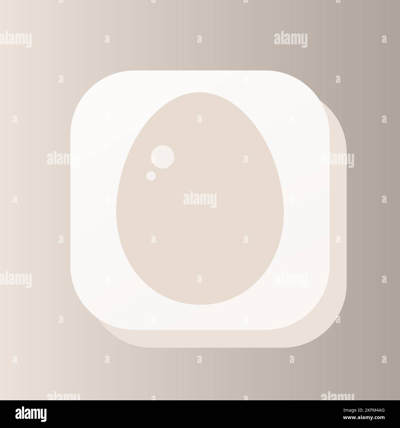 Animal egg 3d button outline icon. Healthy nutrition concept. White egg ...