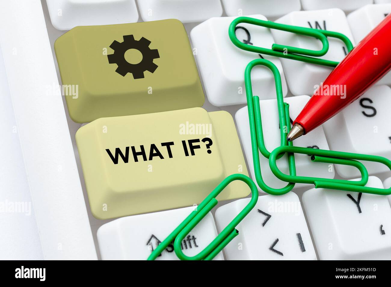 Hand writing sign What If, Concept meaning Study all possibilities ...