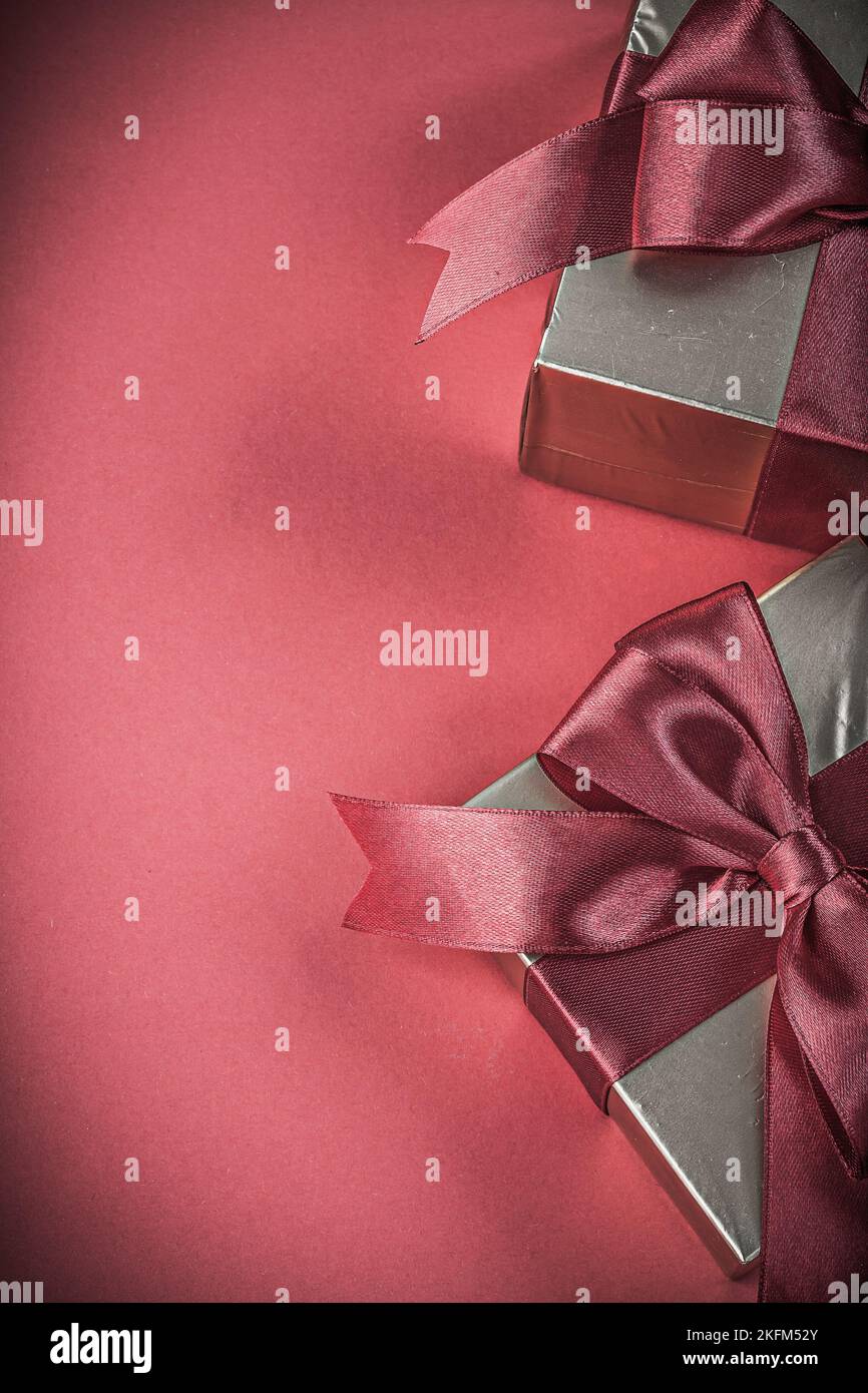 Giftboxes on red background vertical version holidays concept Stock ...