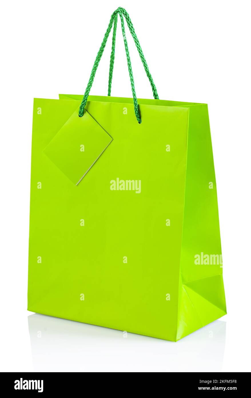 green paper bag isolated Stock Photo - Alamy
