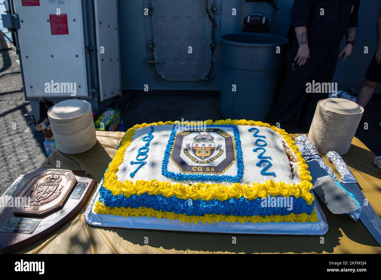 220925-N-TC847-1012 ADRIATIC SEA (Sept. 25, 2022) A cake celebrating ...