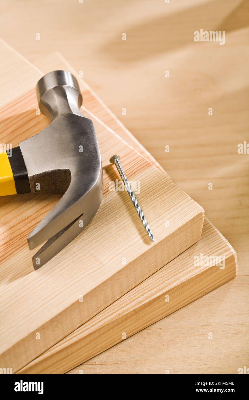 hammer with nail Stock Photo - Alamy