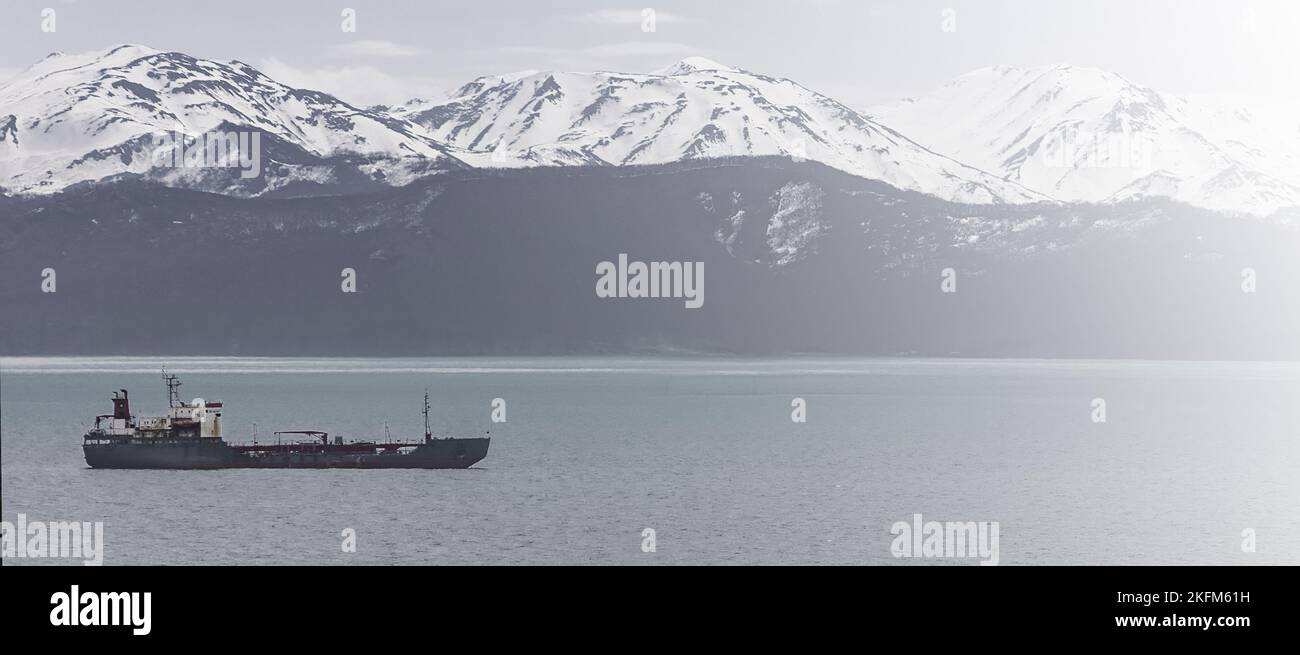 The Fishing seiners in Avacha Bay in Kamchatka peninsula Stock Photo ...