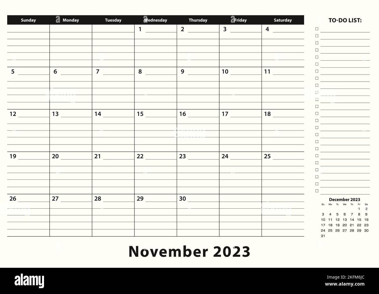 November 2023 Monthly Business Desk Pad Calendar. November 2023 ...