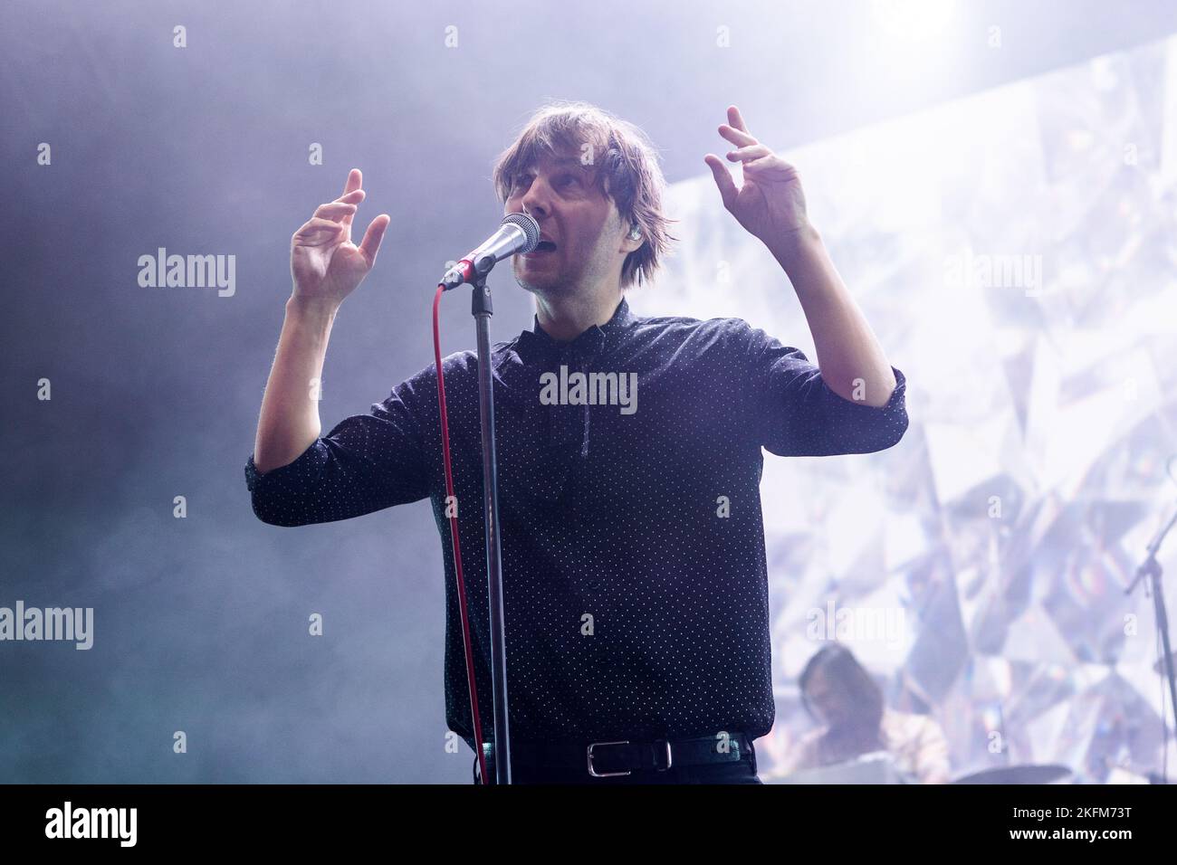 Thomas Mars of French pop rock band Phoenix performs live at Alcatraz ...