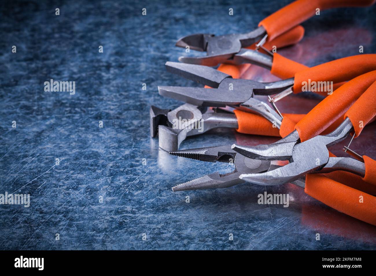 Metal insulated electric pliers nippers horizontal view electricity ...