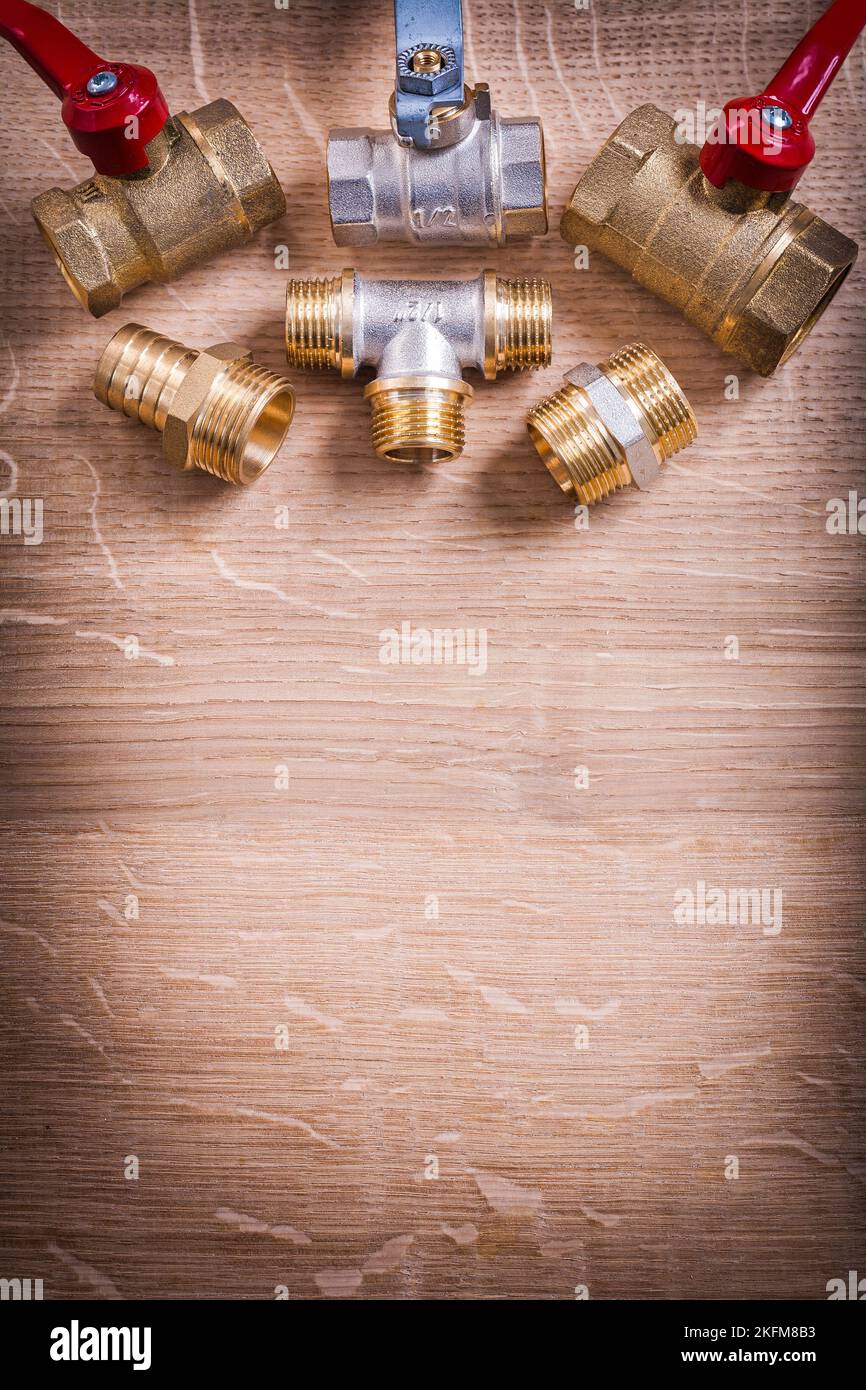 Organized Copyspace Aerial View Of Group Plumbing Items Brass Pipe ...