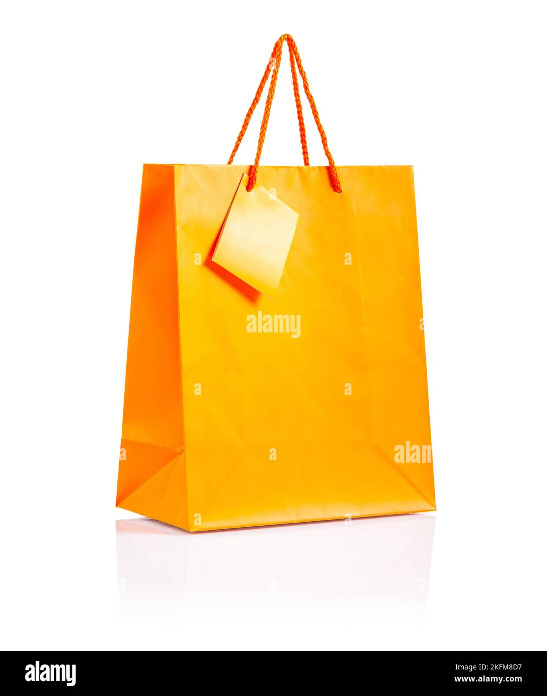 orange colored paper bag isolated Stock Photo - Alamy