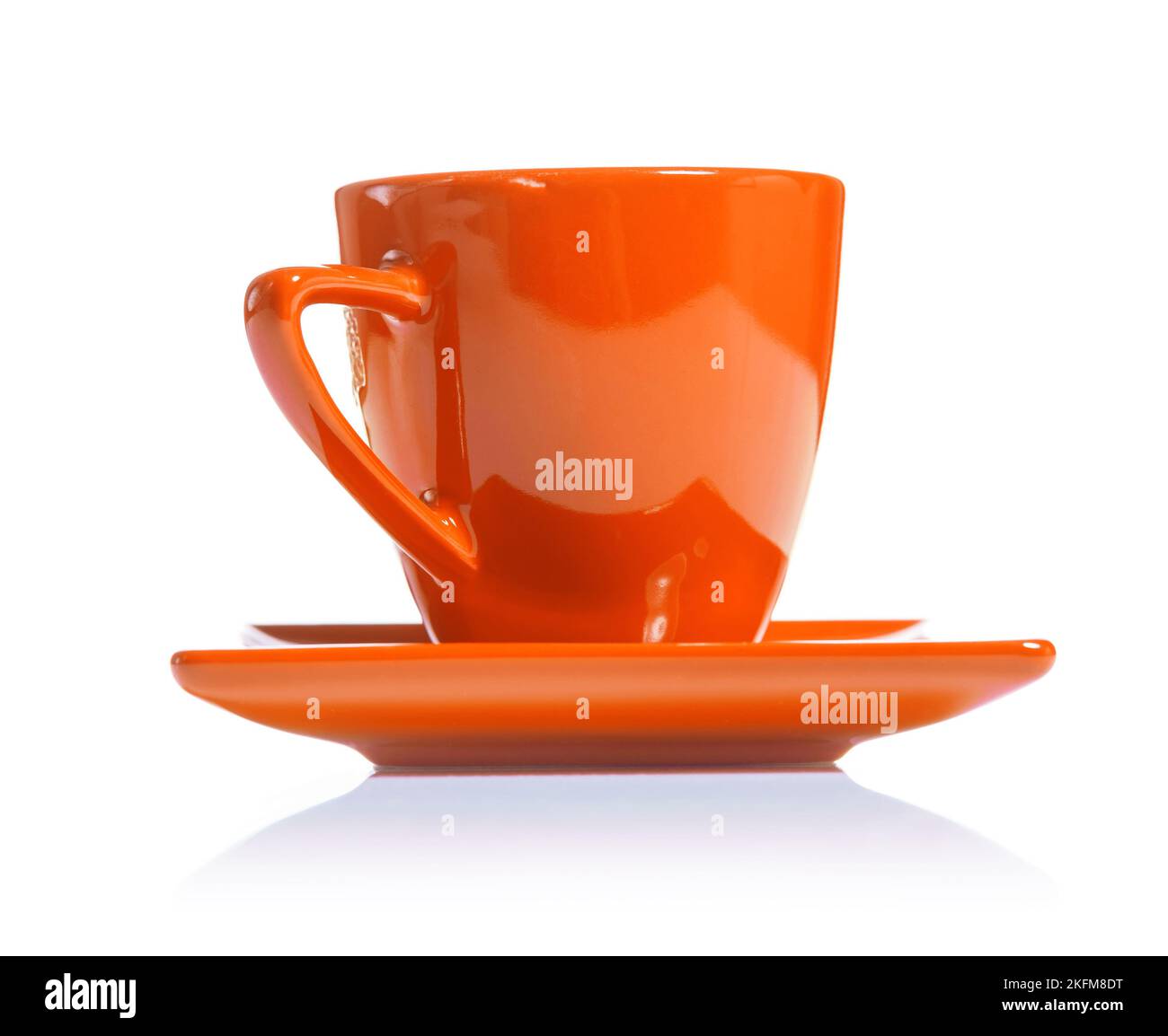 orange colored coffee cup isolated on white background Stock Photo - Alamy
