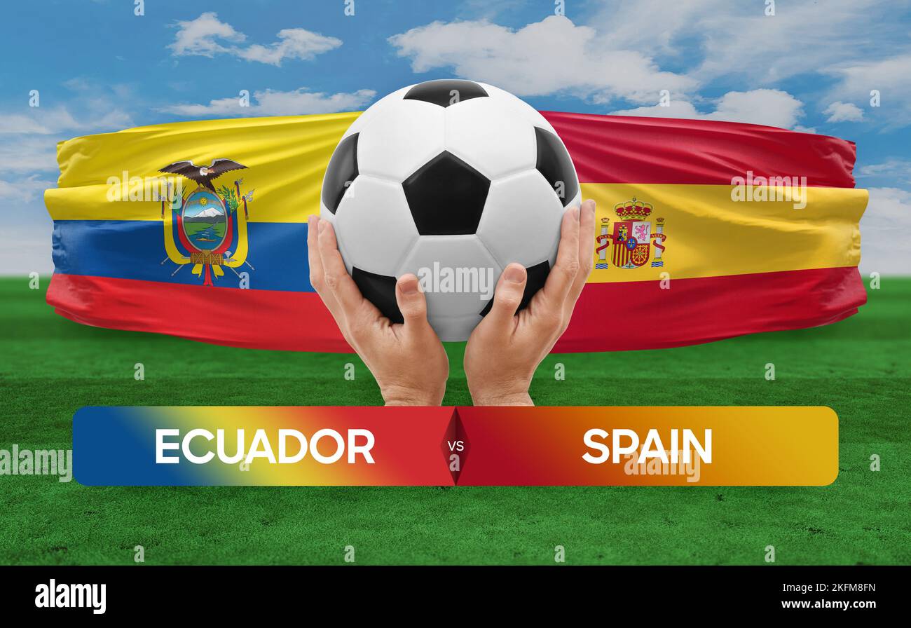 Ecuador vs Spain national teams soccer football match competition ...