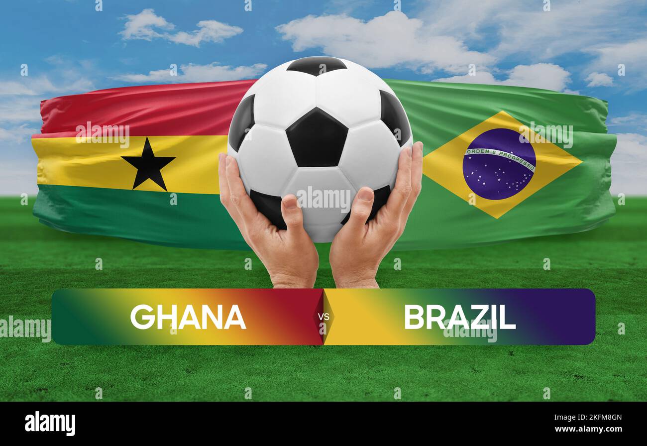 Ghana vs Brazil national teams soccer football match competition ...