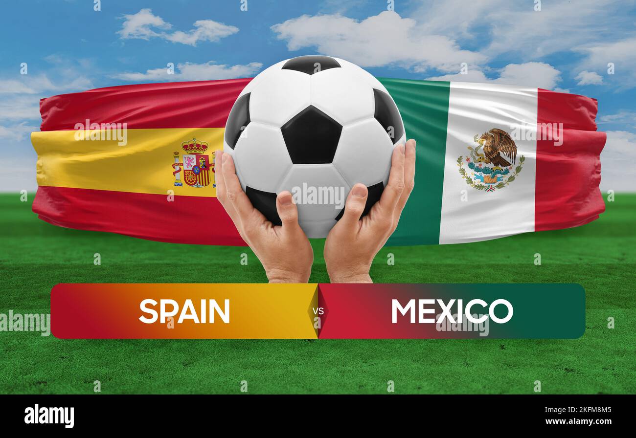 Spain vs Mexico national teams soccer football match competition ...