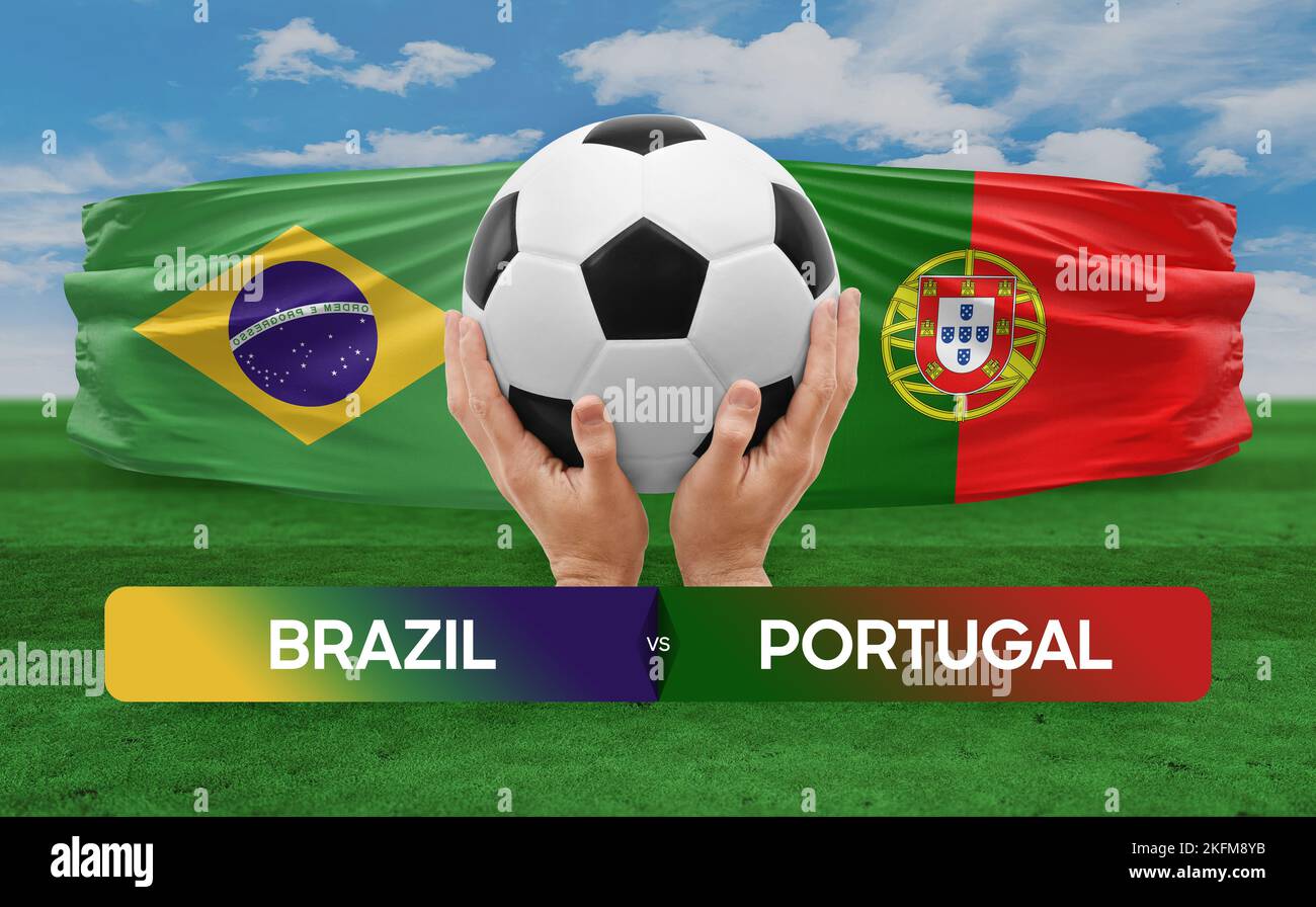 Brazil vs Portugal national teams soccer football match competition ...