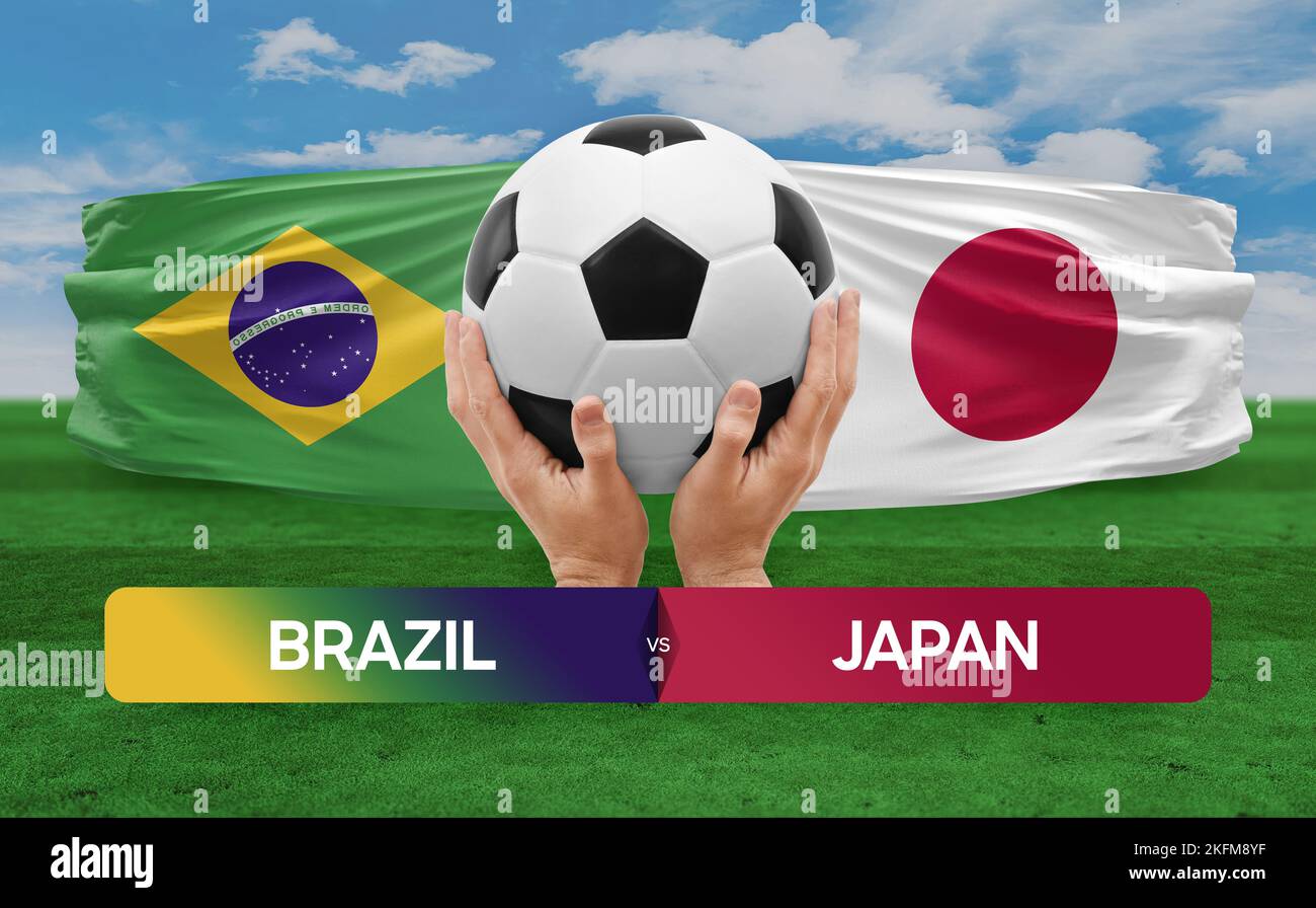 Brazil vs Japan national teams soccer football match competition ...