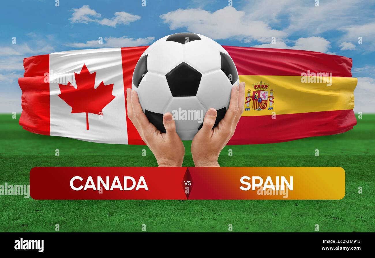 Canada vs Spain national teams soccer football match competition ...