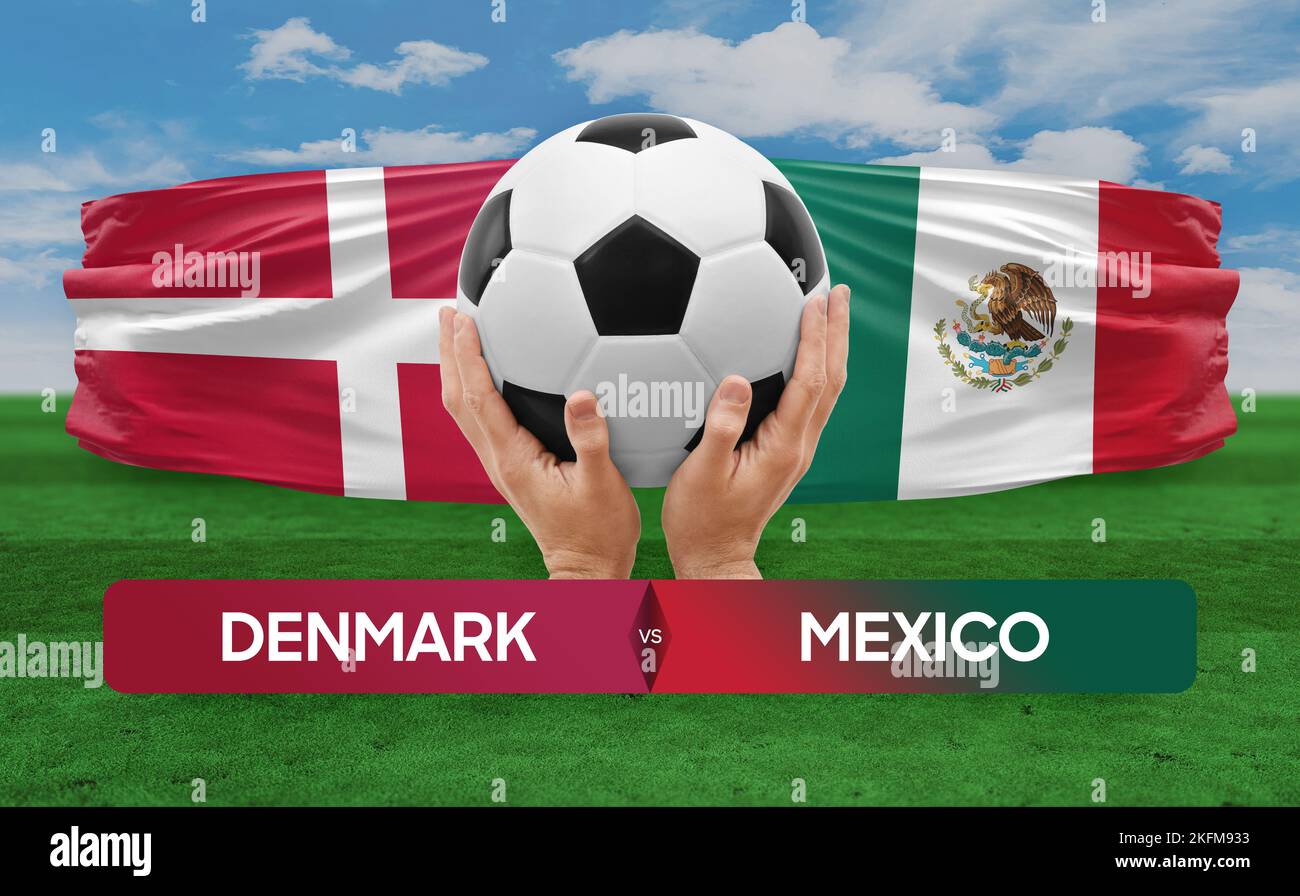 Denmark vs Mexico national teams soccer football match competition ...