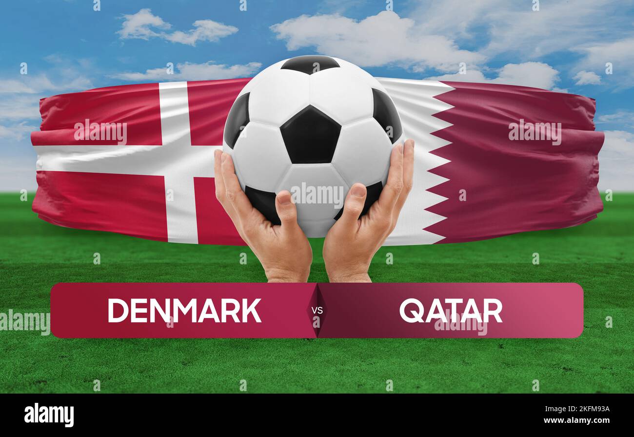 Denmark vs Qatar national teams soccer football match competition ...