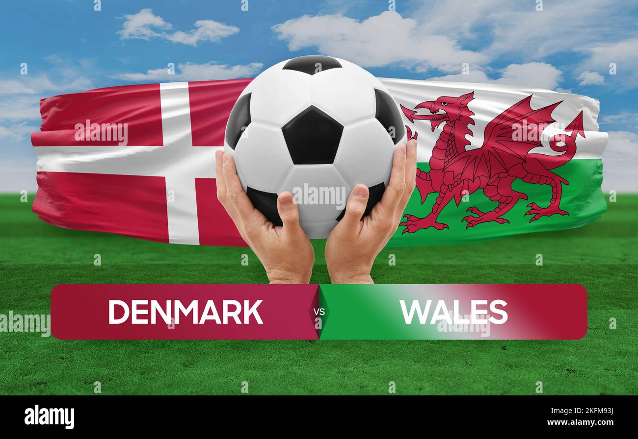 Denmark vs wales national teams soccer football match competition ...