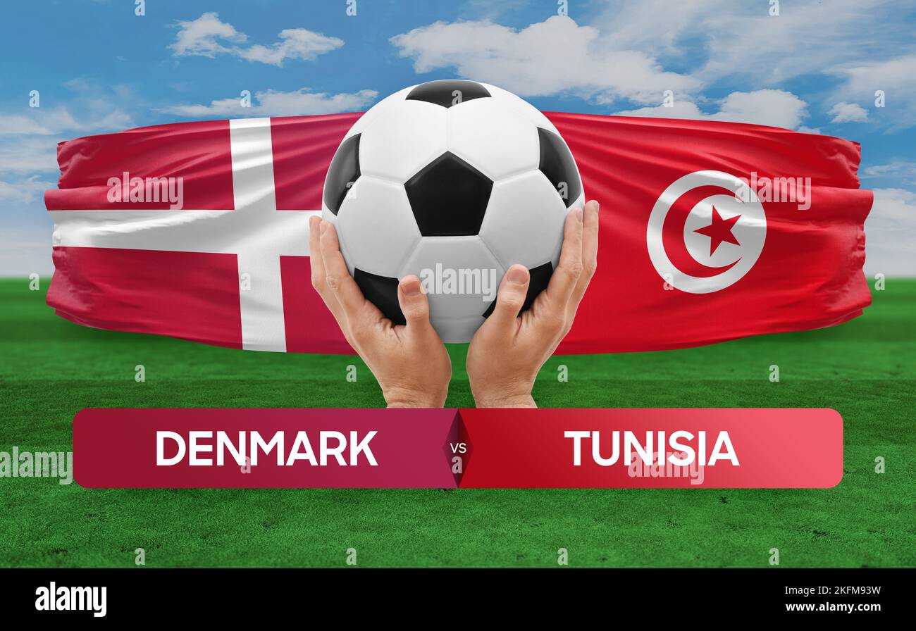 Denmark vs Tunisia national teams soccer football match competition concept Stock Photo - Alamy